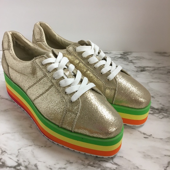 Very Volatile | Shoes | Very Volatile Gold Platform Sneakers With ...